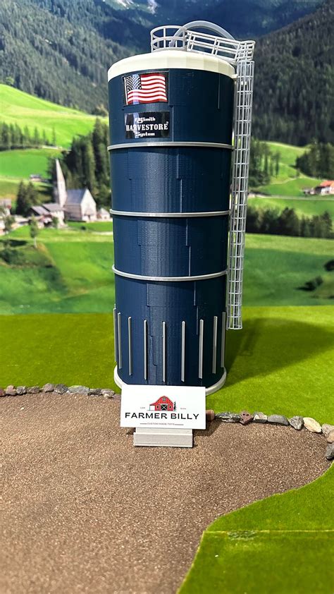 20 Ft Harvestore Hay Silo 1 64 Scale Model Toy Etsy