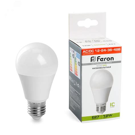 Лампа светодиодная низковольтная LED 12вт 12-24-36-48в Е27 белый ...