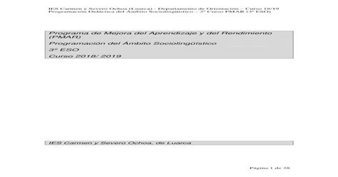Programa De Mejora Del Aprendizaje Y Del Rendimiento Pmar Pdf