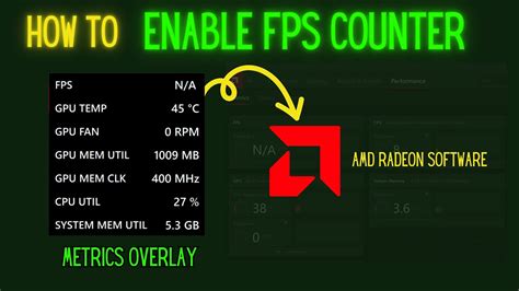 How To Enable Amd Radeon Fps Counter To Monitoring Gpu Temp Ram And Cpu