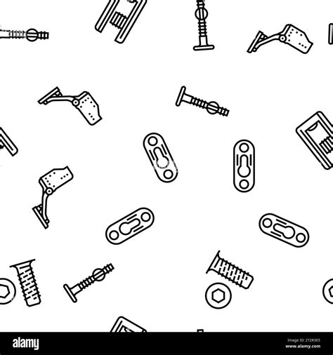 Hardware Furniture Detail Fitting Vector Seamless Pattern Stock Vector