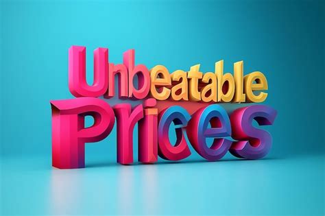 Threedimensional Text Unbeatable Prices Against Pink Background