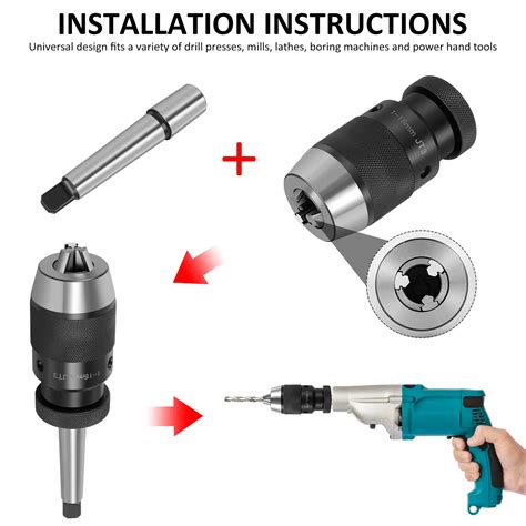 Drill Master 2 In 1 Drill Chuck Ratchet Wrench 3 Size Chuck Key For