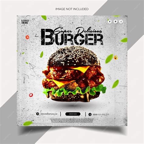 Premium Vector Social Burger Poster Template Design