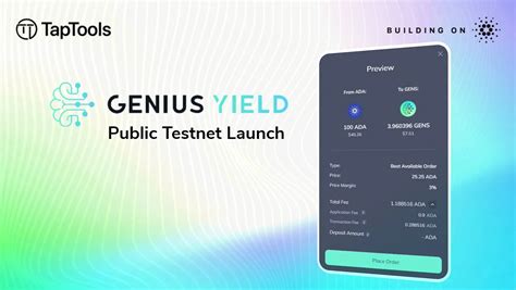 Genius Yield Launches Public Testnet · Cardano Feed
