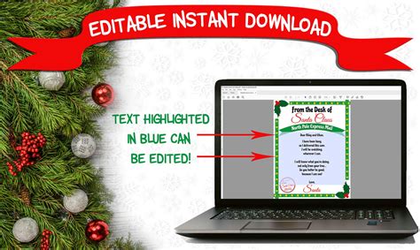 Santa Cam Letter Printable Editable Santa Claus Letter From The Desk Of Santa Delivered By The