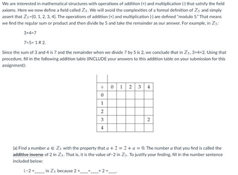 Solved We Are Interested In Mathematical Structures With