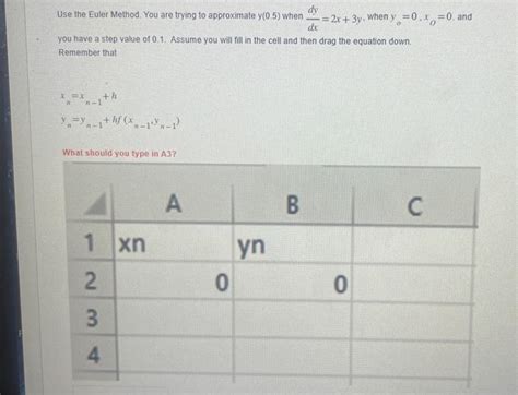 solved use the euler method you are trying to approximate