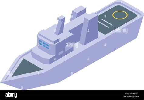 Military Warship Patrolling The Sea With Helicopter Landing Pad Stock