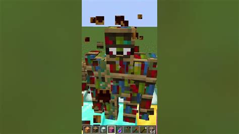 Shroomlight Vs Bookshelf Golem In Minecraft Shorts Youtube
