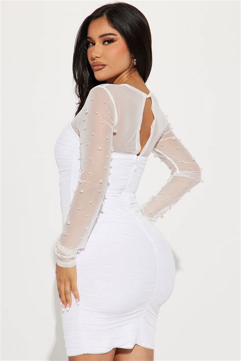 Maia Mesh Mini Dress White Fashion Nova Dresses Fashion Nova