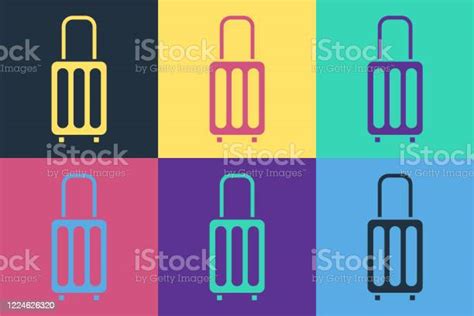 색상 배경에 고립 된 여행 아이콘을위한 팝 아트 가방 여행 수하물 표지판 여행 수하물 아이콘입니다 벡터 일러스트레이션 가방에 대한 스톡 벡터 아트 및 기타 이미지 Istock