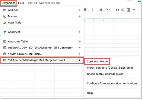 create a simple draft email template in gmail for your mail merge