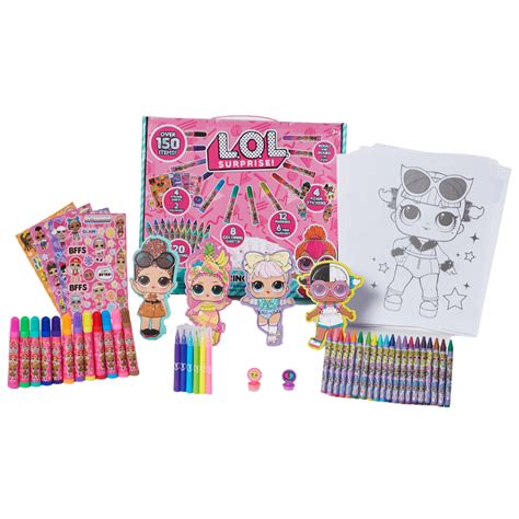 Lol Surprise Dolls Girls Art Kit Stickers Markers And Crayons 150 Piece