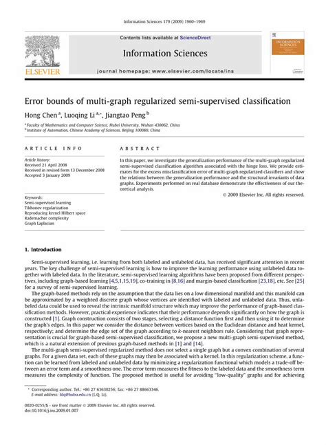 PDF Error Bounds Of Multi Graph Regularized Semi Supervised Classification DOKUMEN TIPS