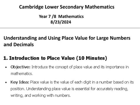 Understanding And Using Place Value Notes Myprivatetutor Uae