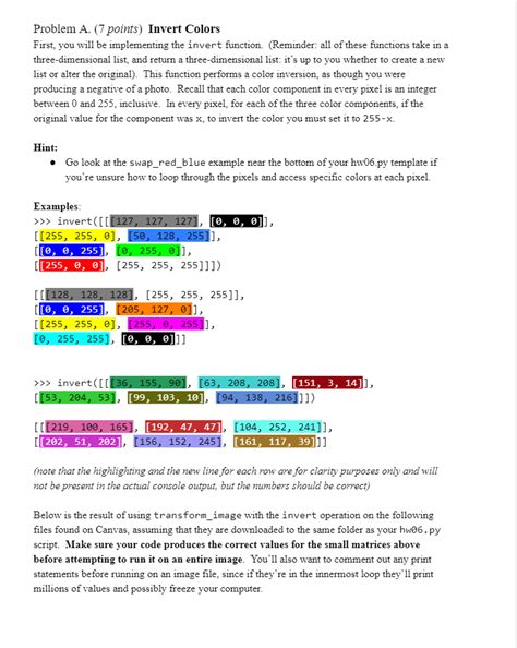 Solved Problem A 7 Points Invert Colors First You Will