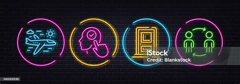 입구 비행기 여행 및 사용자 최소 라인 아이콘을 선택하십시오 웹 응용 프로그램의 경우 벡터 인쇄 가구에 대한 스톡 벡터 아트 및 기타 이미지 Istock