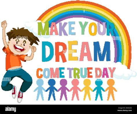 Make Your Dream Come True Day Logo Concept Illustration Stock Vector