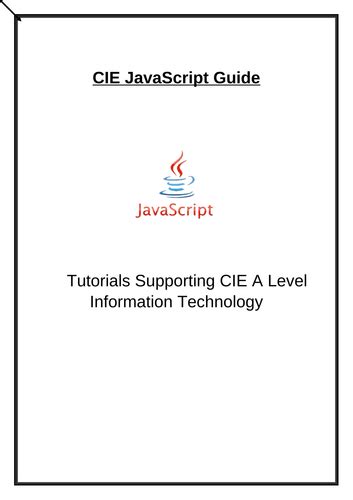 Javascripting Guide Teaching Resources
