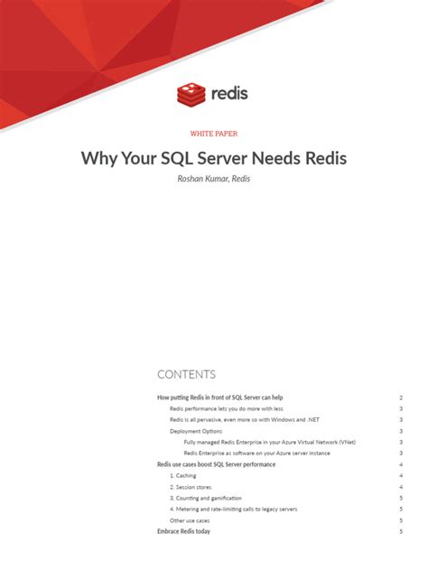 Boost Sql Server With Redis Performance Pdf Databases Microsoft Sql Server