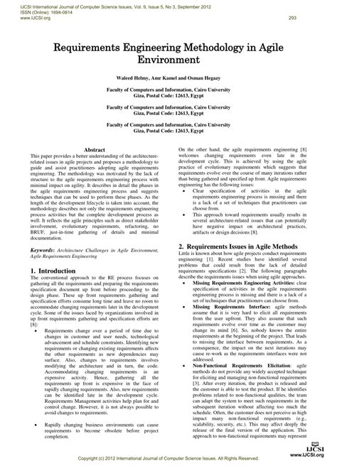 PDF Requirements Engineering Methodology In Agile Environment