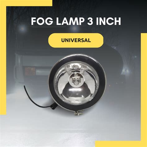 Jual FOG LAMP LAMPU KABUT BULAT PUTIH KUNING 3 INCH UNIVERSAL 12V 24V