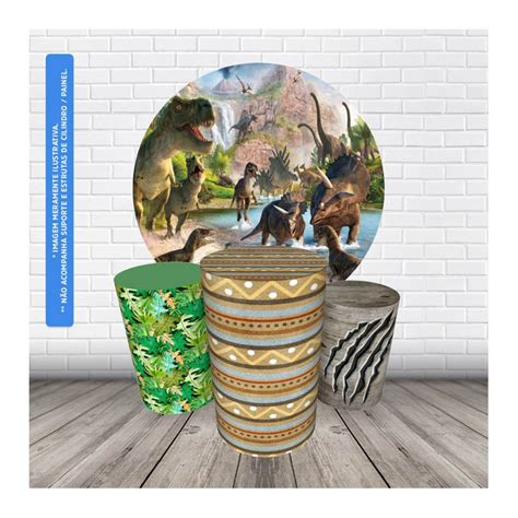 Trio Capas Cilindro Painel 1 50m Dinossauros Fadrix