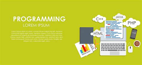 Programming Coding Flat Concept Vector Illustration Coding Laptop