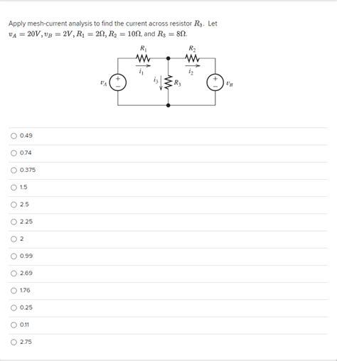 Solved Apply Mesh Current Analysis To Find The Current Chegg Com