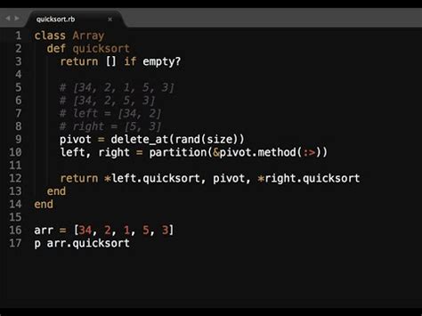 Learn Ruby Implementation Of Quicksort Mind Luster