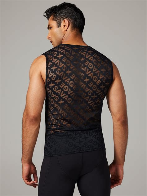 Breakout Base Layer Graphic Mesh Tank In Black Savage X Fenty Uk