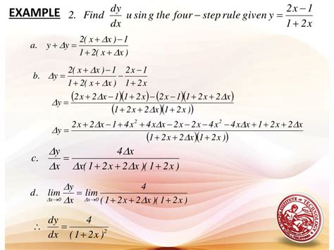 Ppt The Derivative And Differentiation Of Algebraic Functions