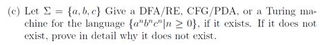 Solved C Let 5 A B C Give A DFA RE CFG PDA Or A Chegg