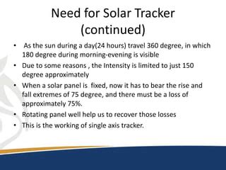 Dual Axis Solar Tracker PPTX Physics Science