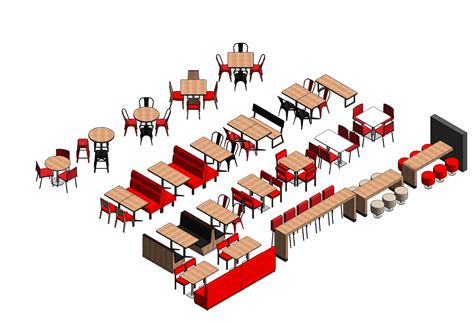 3d Revit Furnitures Restaurants Tables Model Turbosquid 1492700