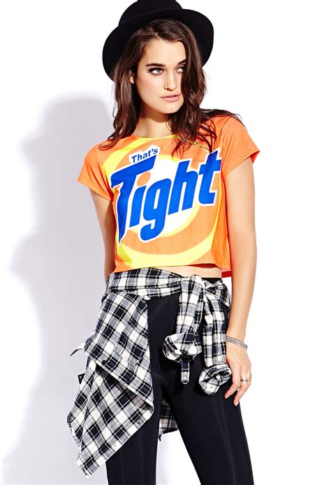 Lyst Forever 21 Thats Tight Tee In Orange