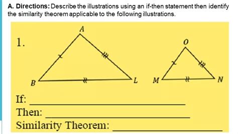 Solved A Directions Describe The Illustrations Using An If Then