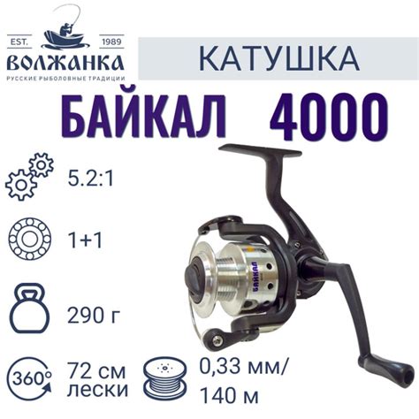Катушка Волжанка рыболовная безынерционная Байкал_черно-серый ...