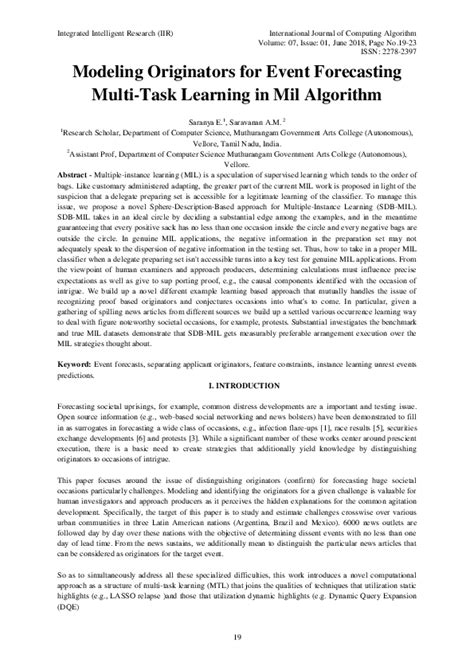 Pdf Modeling Originators For Event Forecasting Multi Task Learning In