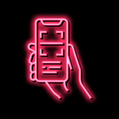 Scanning Qr Code Phone App Neon Glow Icon Illustration Vector Art At Vecteezy