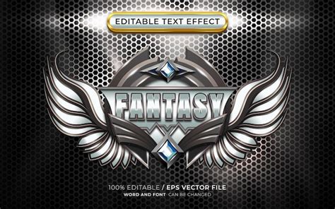 Premium Vector Editable Fantasy Text Effect With Winged Emblem