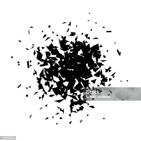 파편과 산산조각이 방사형 모양 부서지고 부서진 얼룩 얼룩 및 입자 검은 조각이 폭발하고 터집니다 벡터 텍스처 요소 얼음에 대한 스톡 벡터 아트 및 기타 이미지 Istock
