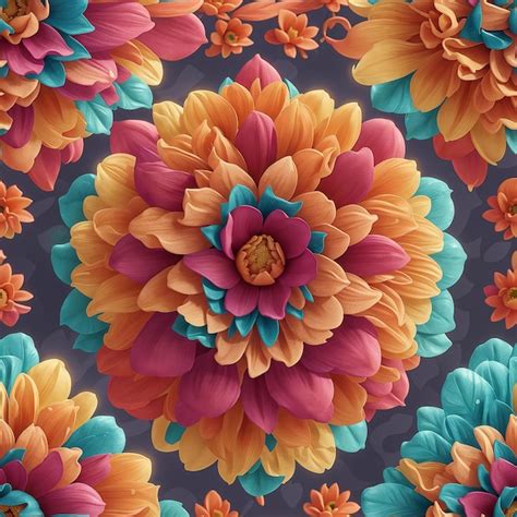 Premium Photo Seamless Flora Pattern