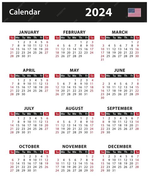 America 2024 Calendar Mari Stacia