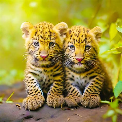 Wild Leopard Cubs In Jungle Generative Ai Stock Illustration Illustration Of Learning