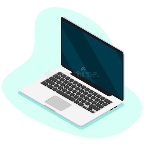 Isometric Laptop Mockup Laptop Isolated Computer Flat Element Gadget Electronic Vector