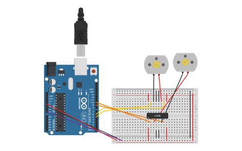 Circuit Design 2 Motores Con L293d Tinkercad