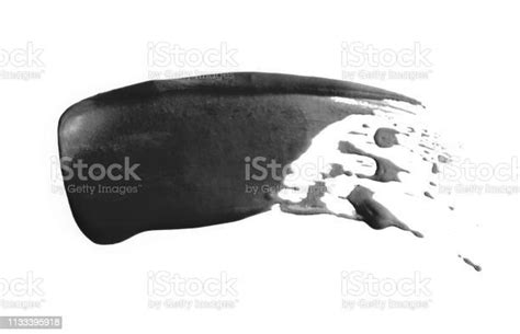 추상 아크릴 컬러 브러시 스트로크입니다 흰색 절연 블 럿 0명에 대한 스톡 사진 및 기타 이미지 0명 검은색 구아슈 Istock