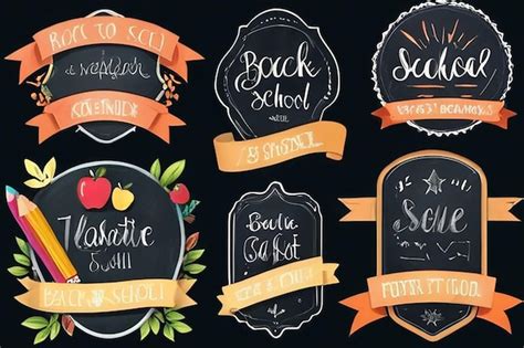 Premium Photo Back To School Labels On Blackboard